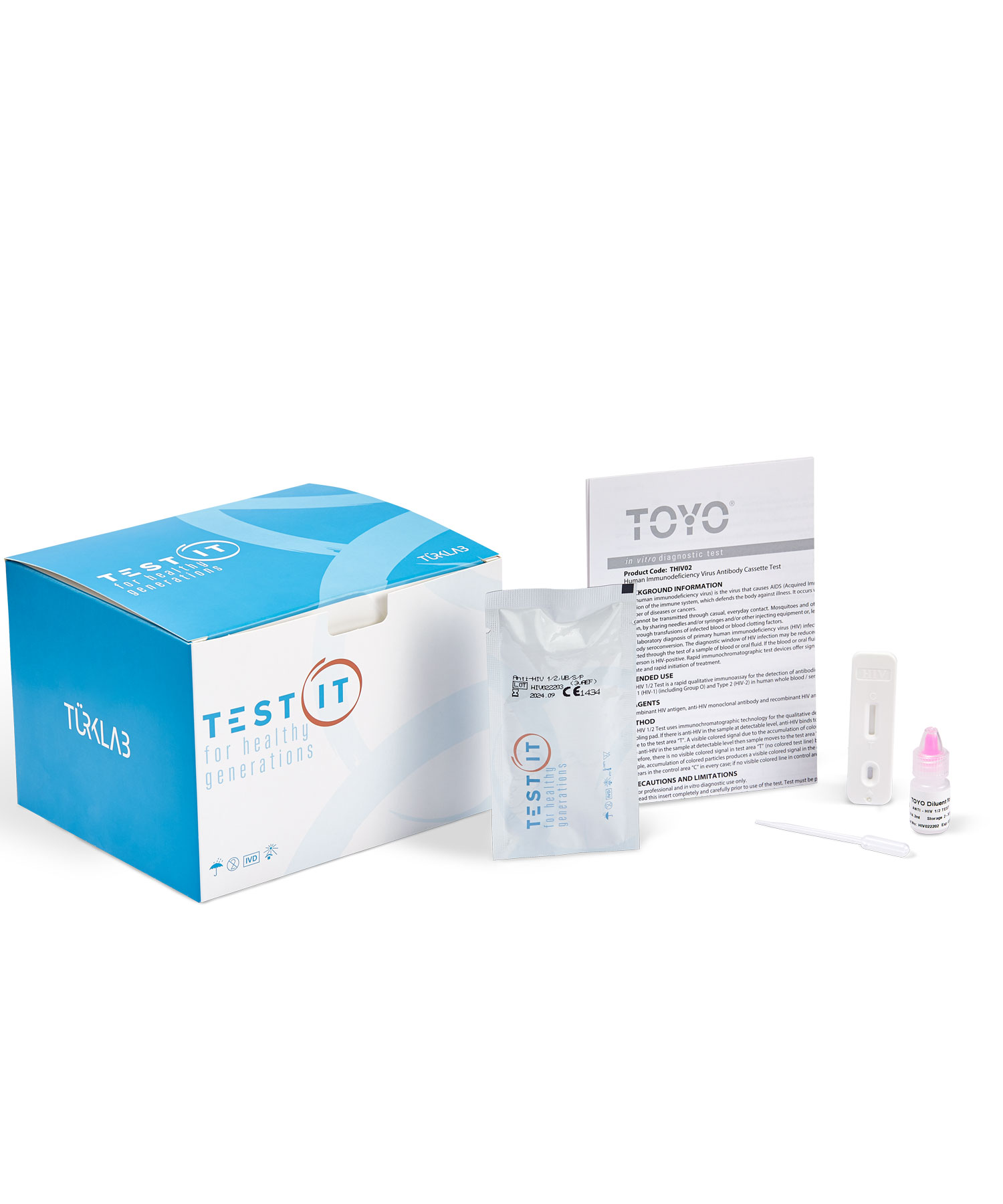 Anti HIV 1 2 TEST TURKLAB